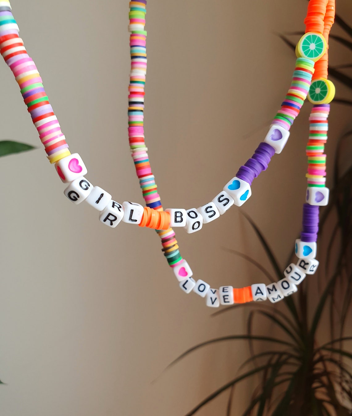 Beaded Girl Boss Necklace Personalized Beaded Motto Necklace - Etsy