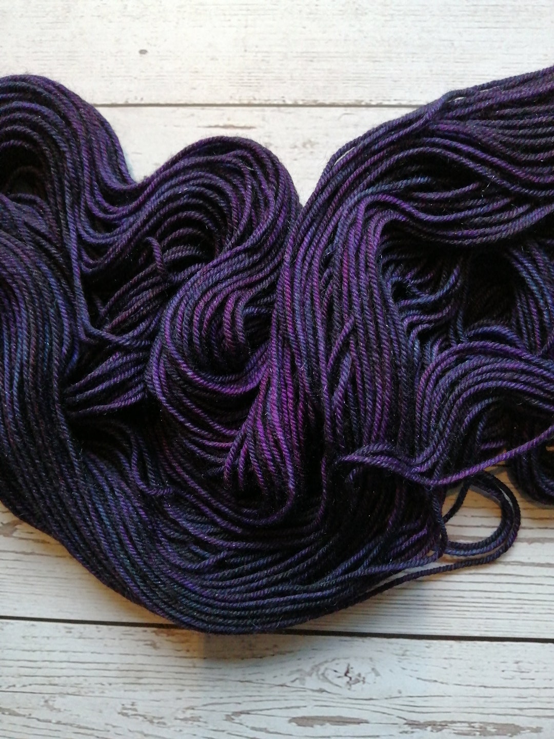 VIOLET GROUND BEETLE Hand Dyed Yarn 4ply / Double Knit / Aran, Merino ...