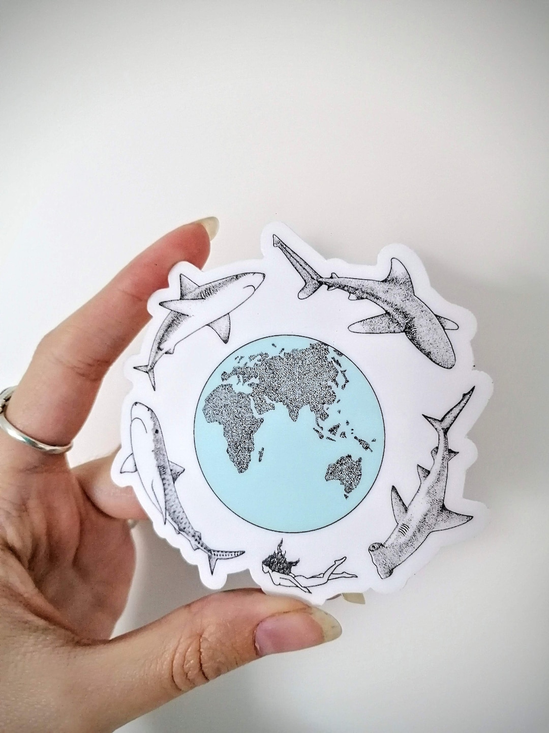 SHARKS STICKER Healthy Ocean Sticker Water Resistant - Etsy