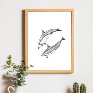 DOLPHIN Art Print Hawaiian Spinner Dolphins SWIMMING LIMITED Edition ...
