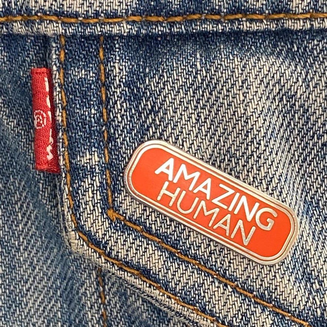 I Am an Amazing Human Enamel Pin, Badge, Brooch | Just Because for My ...