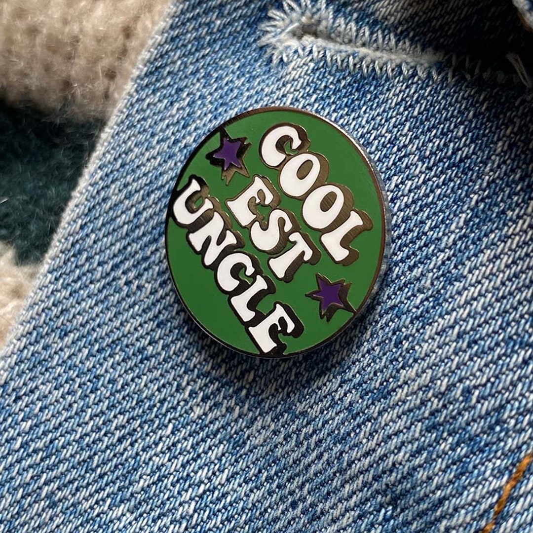 Coolest Uncle Enamel Pin: Retro Pop Art Gift for Uncle - Etsy