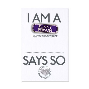 I Am A Funny Person Enamel Pin, Badge, Brooch | Humorous Badge for ...