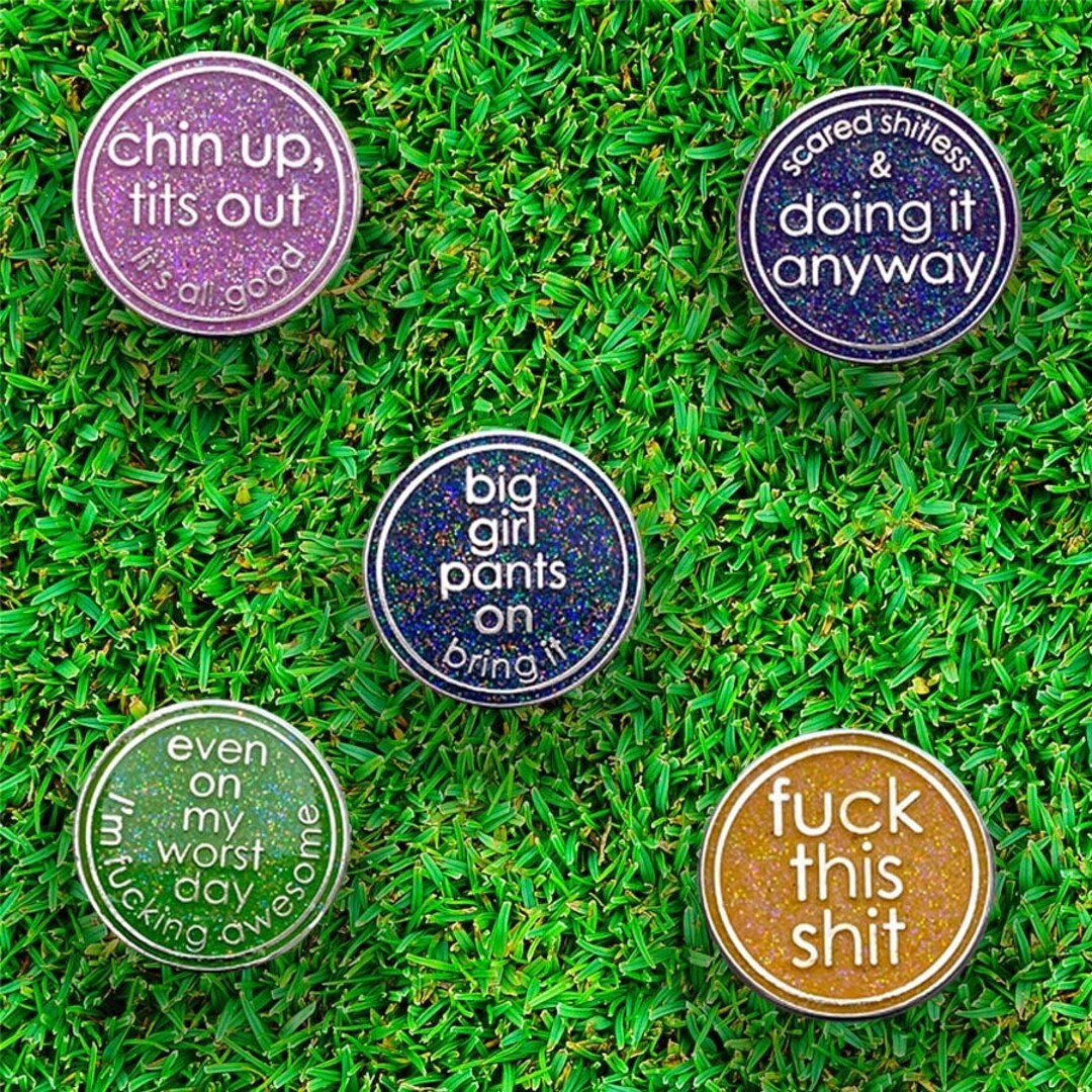 Funny Golf Ball Marker Set: Glittery Hard Enamel, Golf Tournament ...