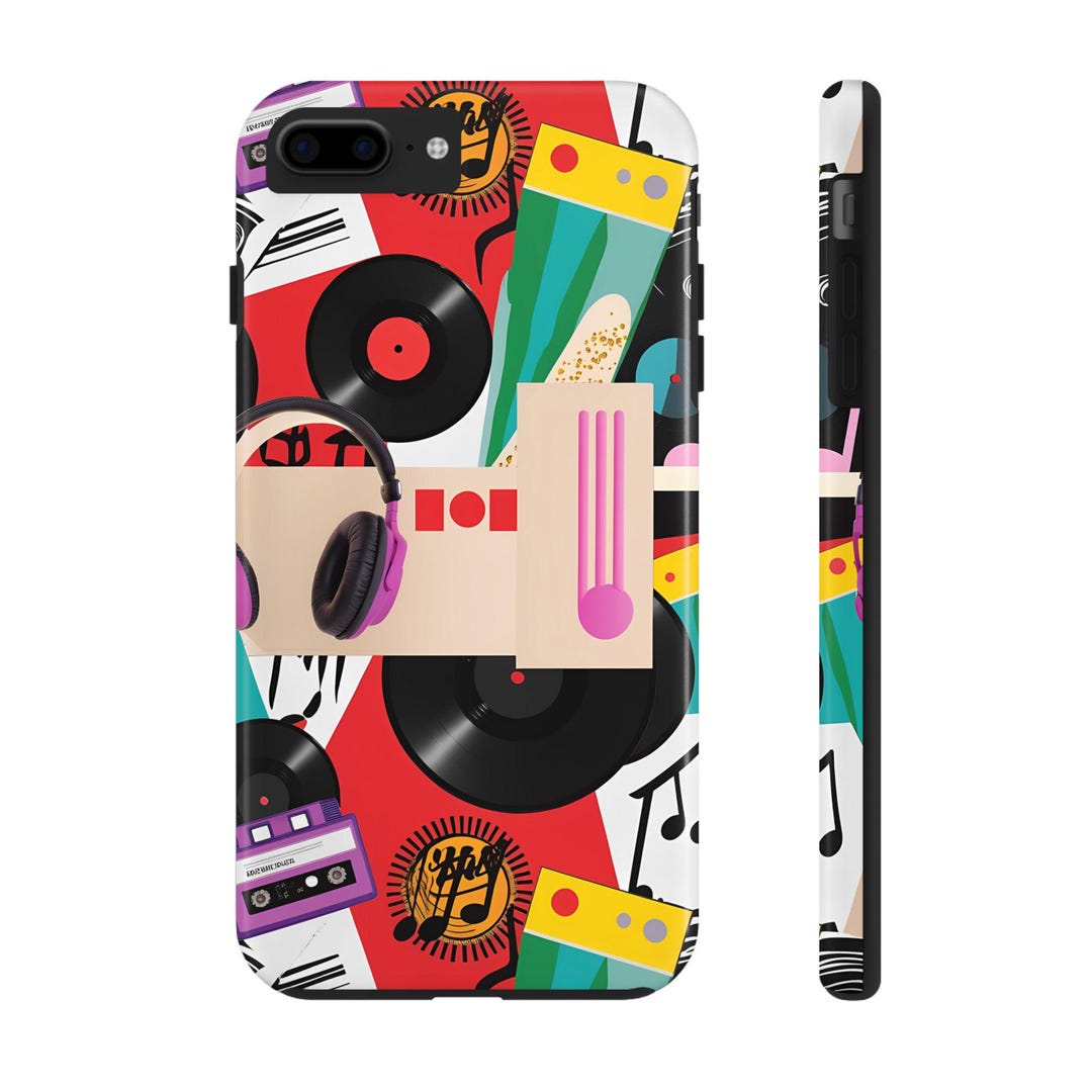 Retro Music Phone Cases - Vinyl Records, Cassettes, Headphones - 80s ...