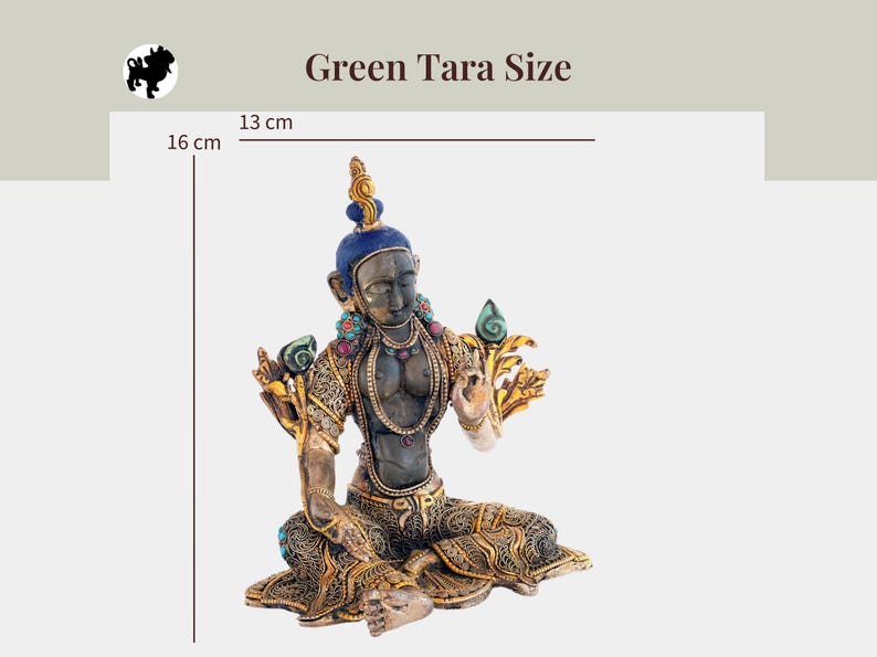 Green Tara Statue – Buddhist Figure With Filigree (6") - Etsy New Zealand