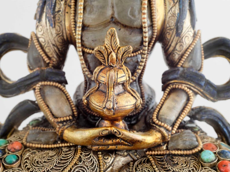 Amitayus Buddha Statue (aparmita) – Buddhist Figure With Filigree (8 ...