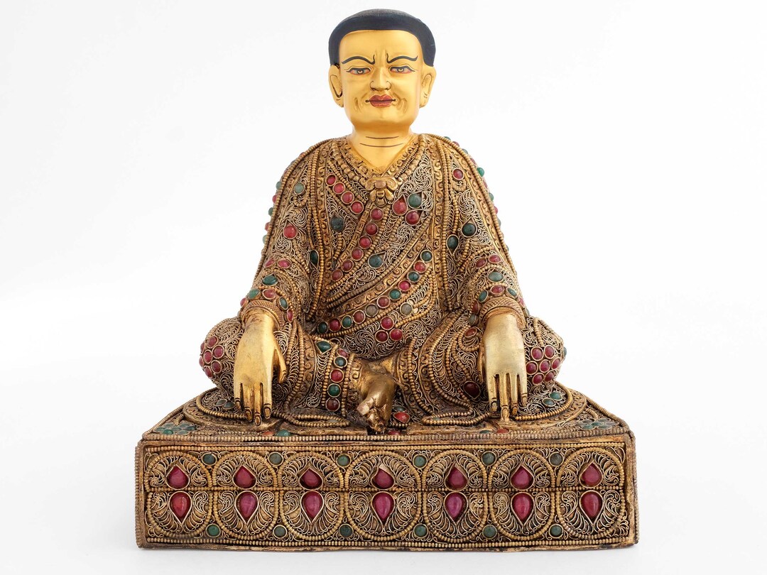 Guru Marpa Lotsawa Statue – Buddhist Figure With Filigree (8") - Etsy