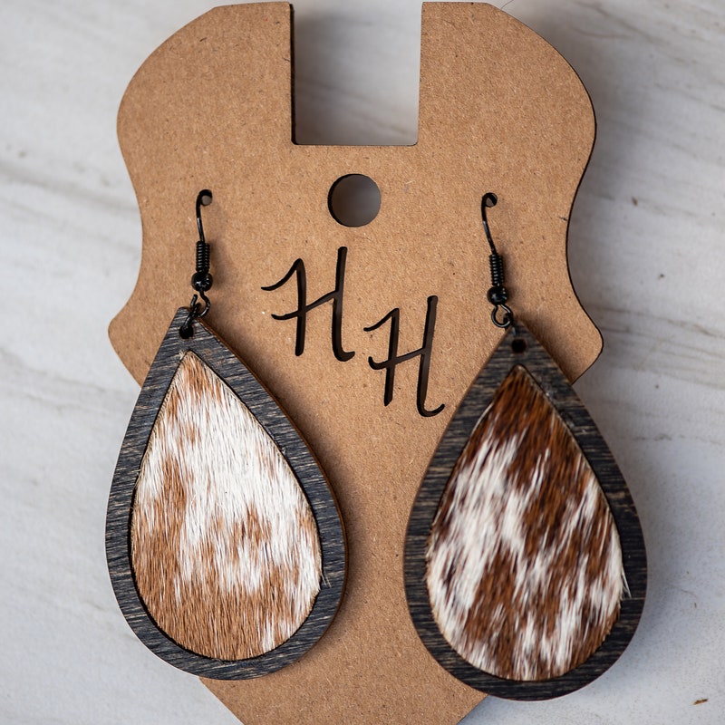 Cow Hide Earrings - Etsy