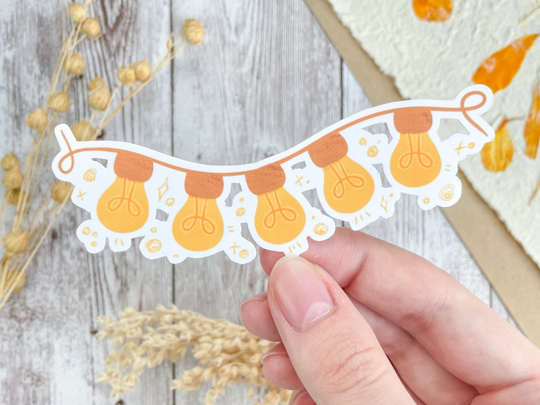 Big Fairy Lights Sticker Cute Handmade Hygge Sticker on - Etsy