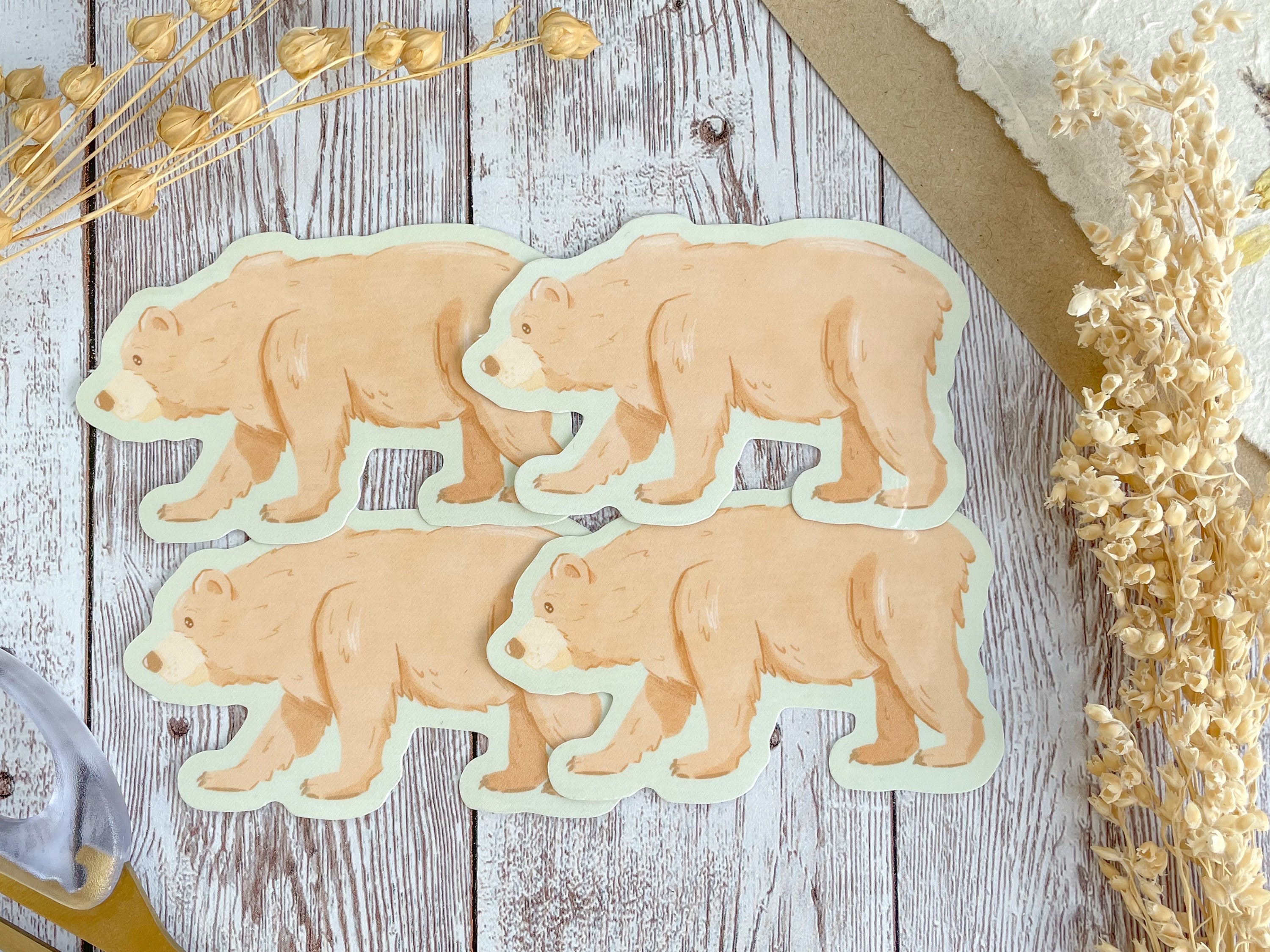 Bear Vinyl Sticker Waterproof Sticker on Glossy Vinyl - Etsy