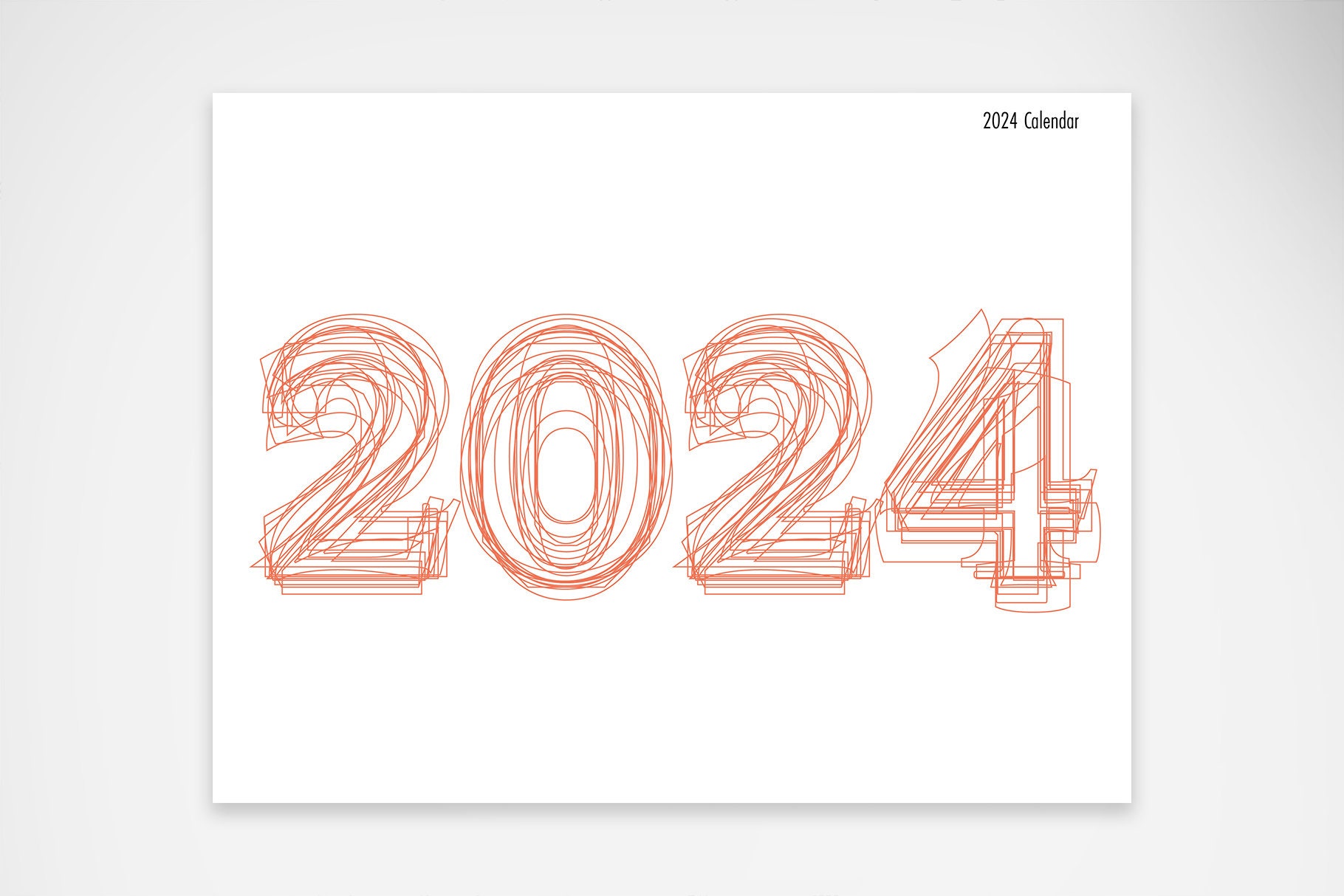 2024 Typography Calendar Printable - Etsy