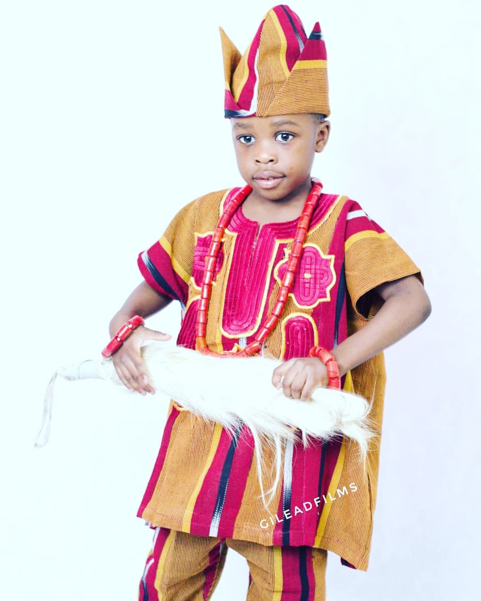 Nigerian Traditional Kids Aso Oke Set of Danshiki for 3 to 4 Year Old ...