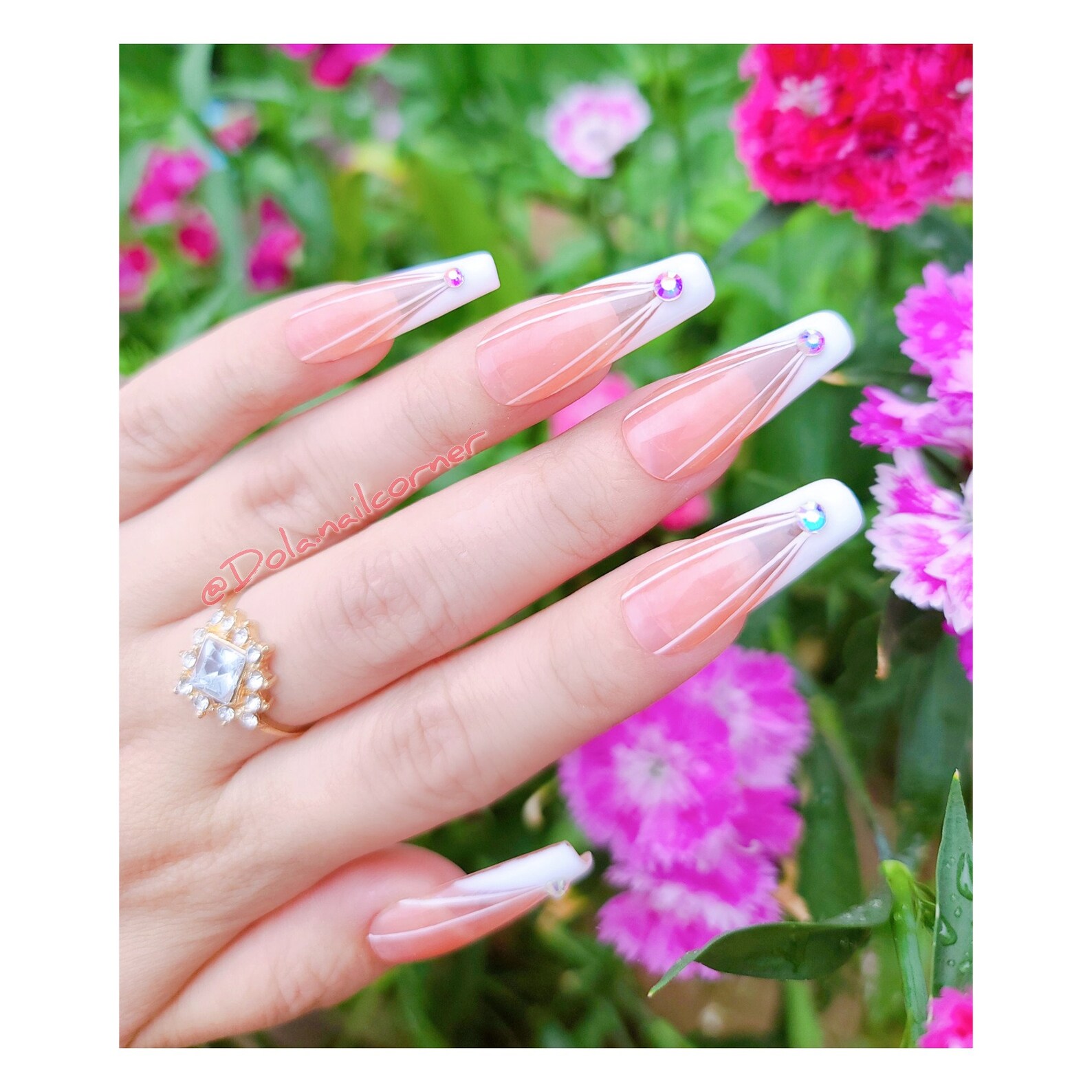 French Tip Luxury Press on Nails French Manicure Nails - Etsy