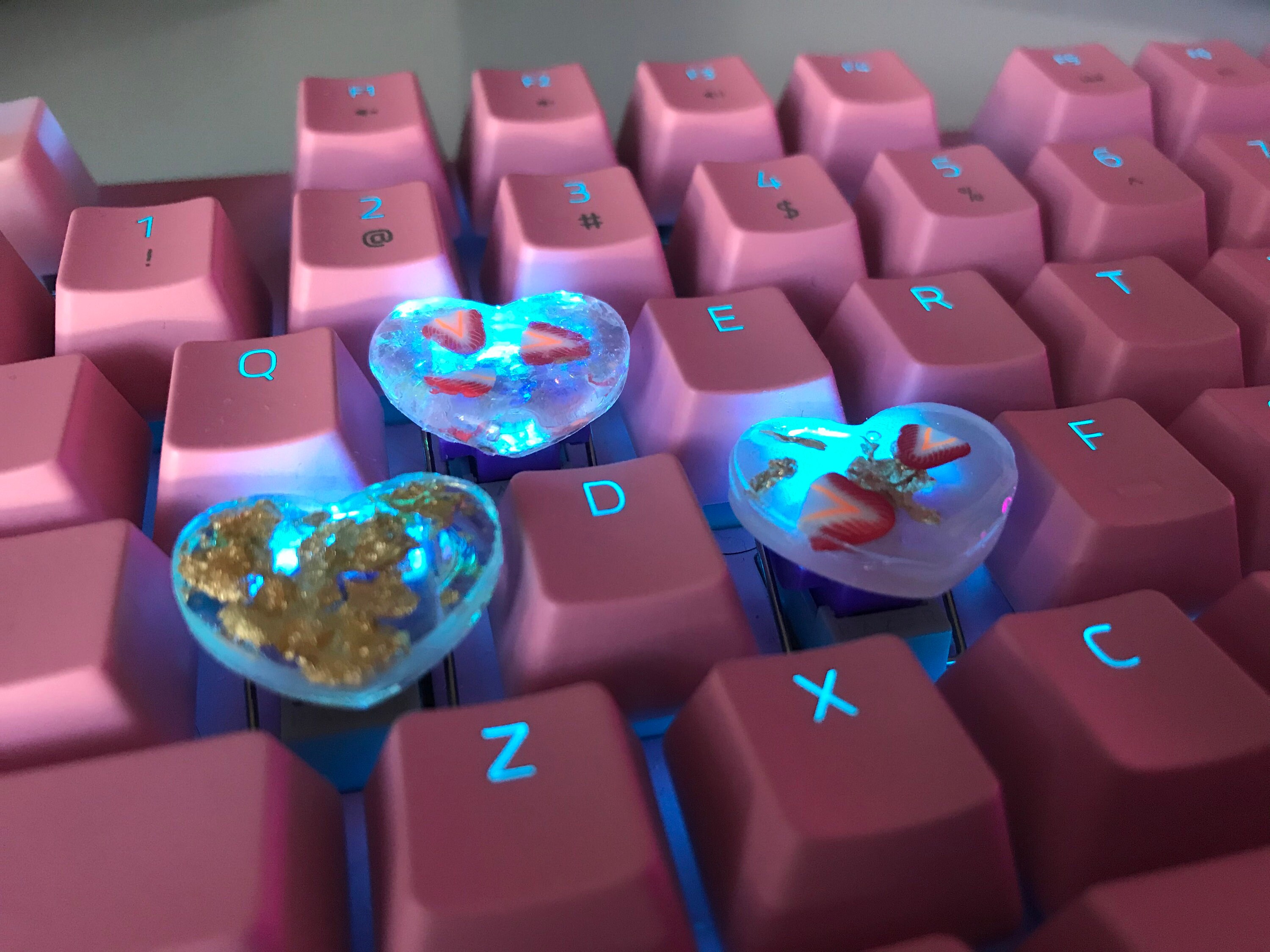Heart Resin Keycap Backlit Artisan KeyCap Clear Gold | Etsy