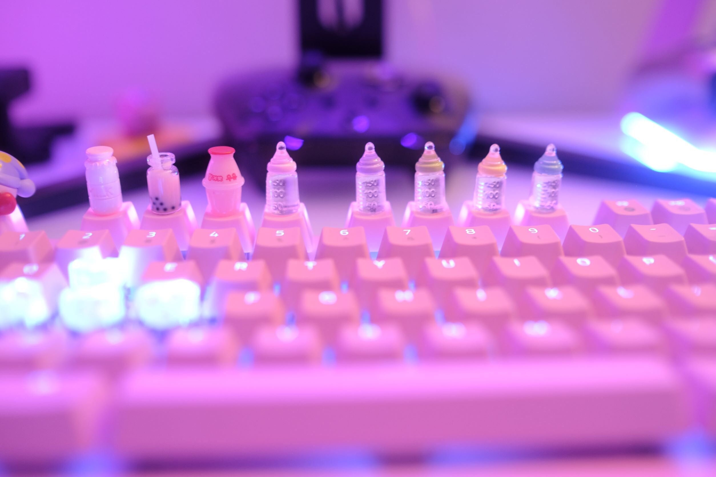 Cute Kawaii Drinks Keycaps Boba pink Strawberry Yakult - Etsy