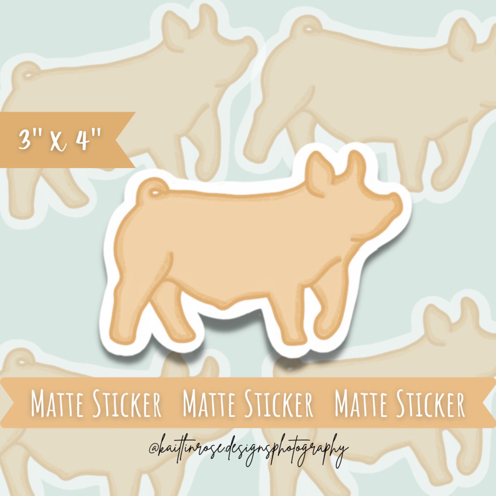 Show Pig Sticker Vinyl Sticker Matte Sticker Waterproof | Etsy