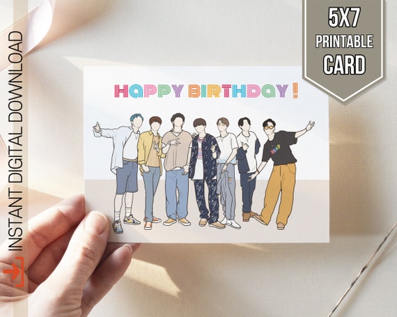 Paper & Party Supplies Bts Time Kpop Printable Bts Card Personalized ...