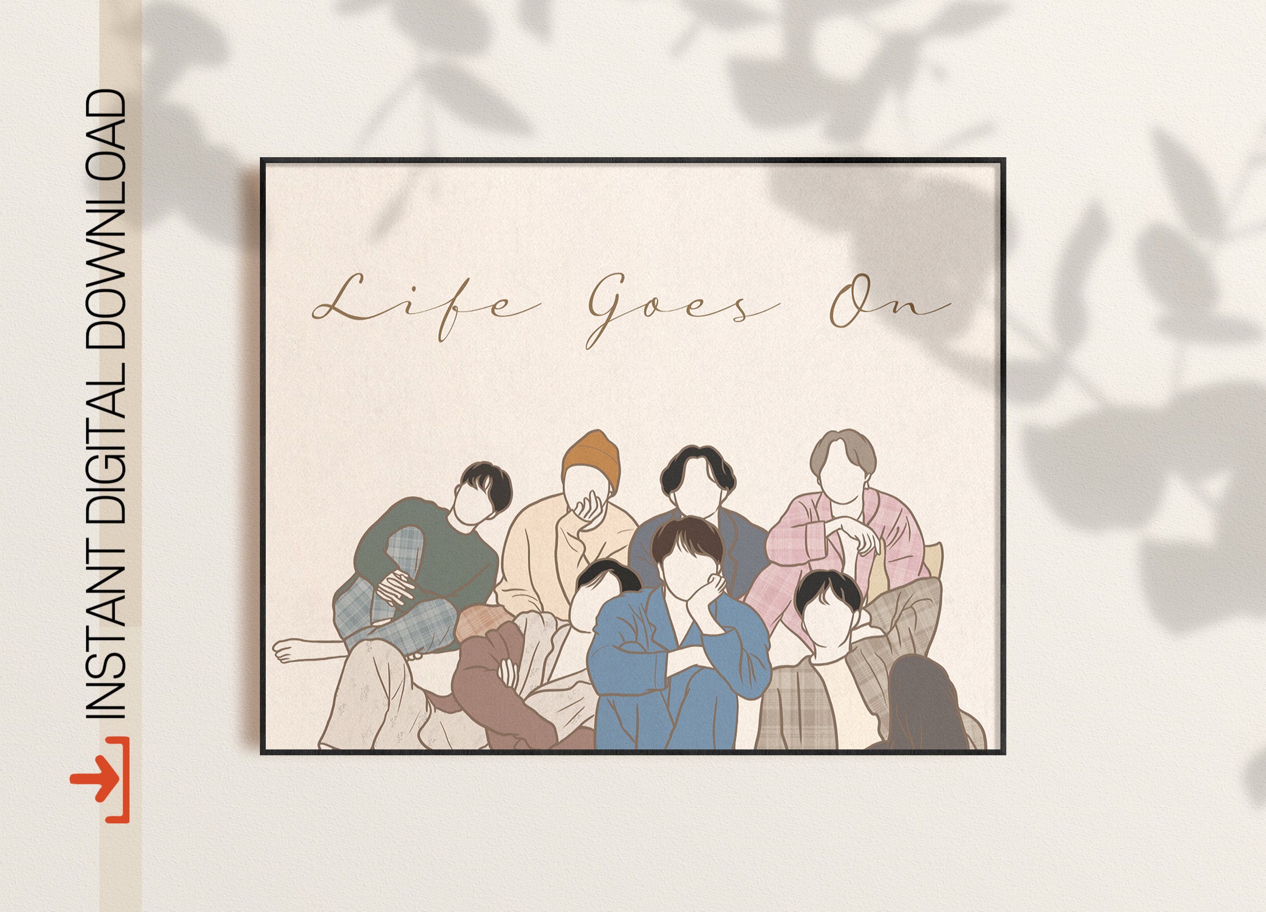 Bts Life Goes On Poster Bts Wall Art Bts Poster Bts Minimal Etsy
