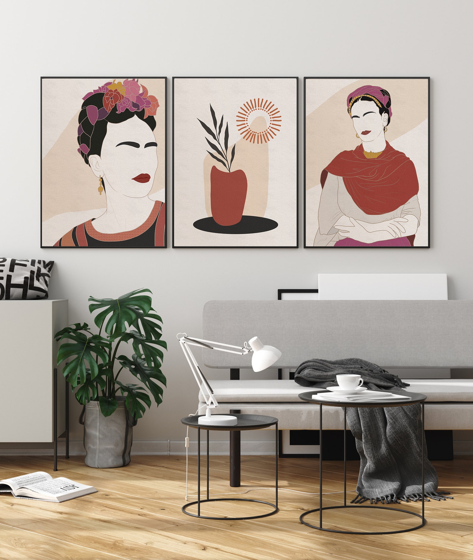 Frida Kahlo Modern Art Poster Bundle Minimalist Feminist | Etsy