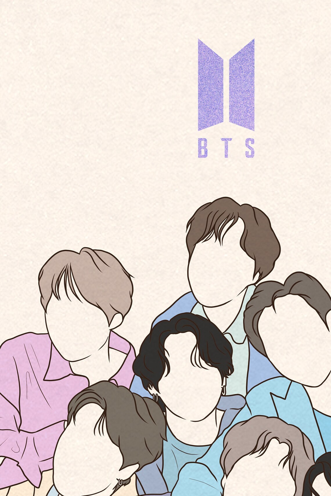 BTS Group Poster BTS Wall Art BTS Poster Bts Minimal | Etsy