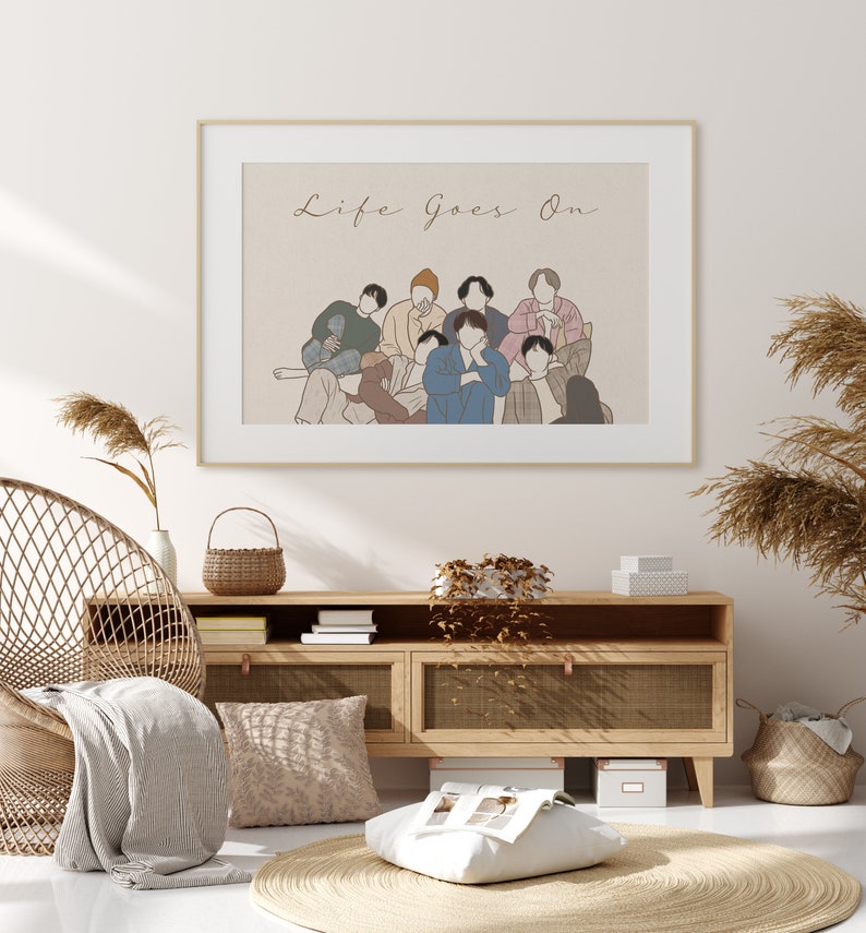 Bts Life Goes On Poster Bts Wall Art Bts Poster Bts Minimal Etsy
