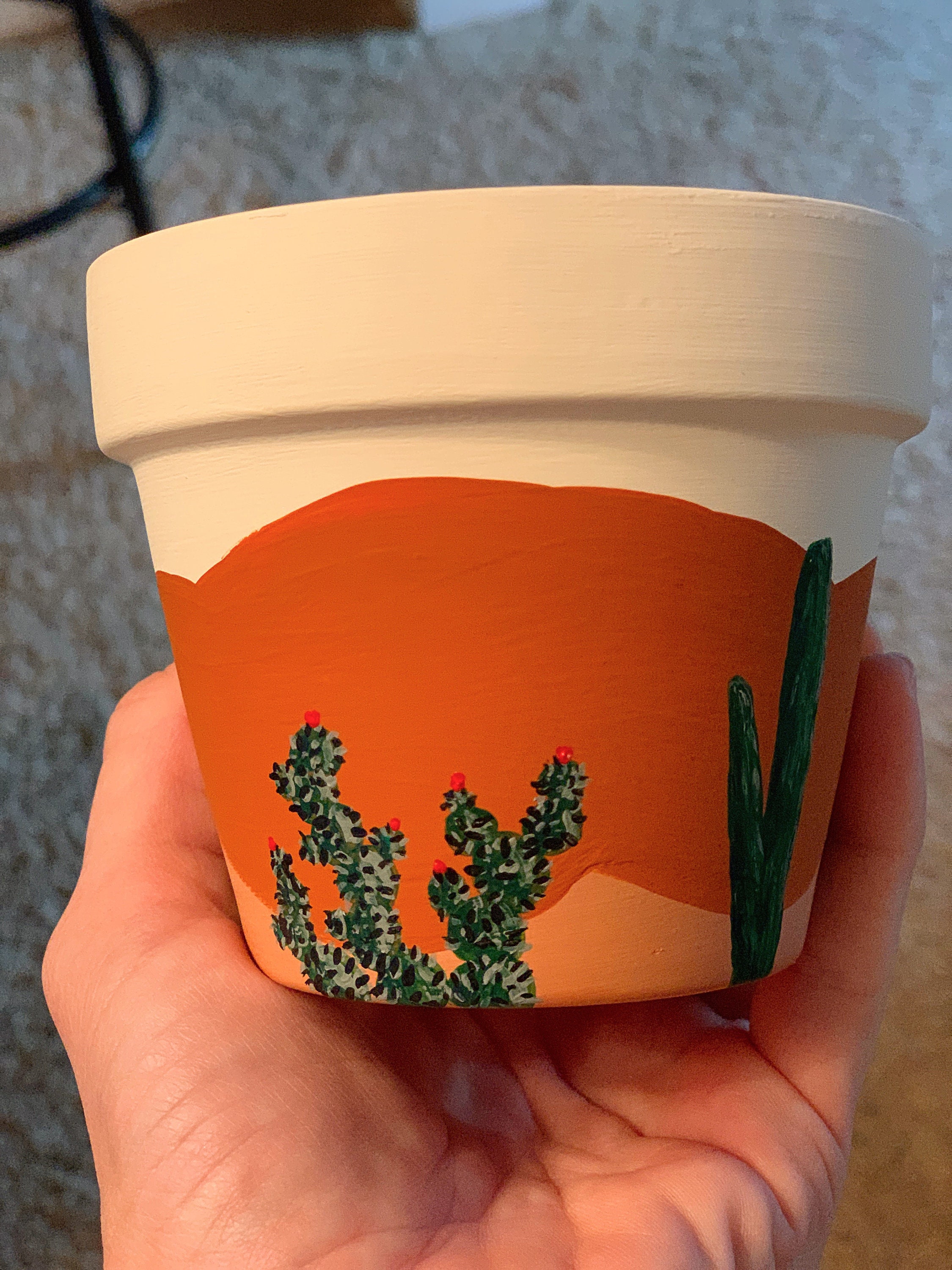 Desert Dayscape Painted Planter Pot - Etsy