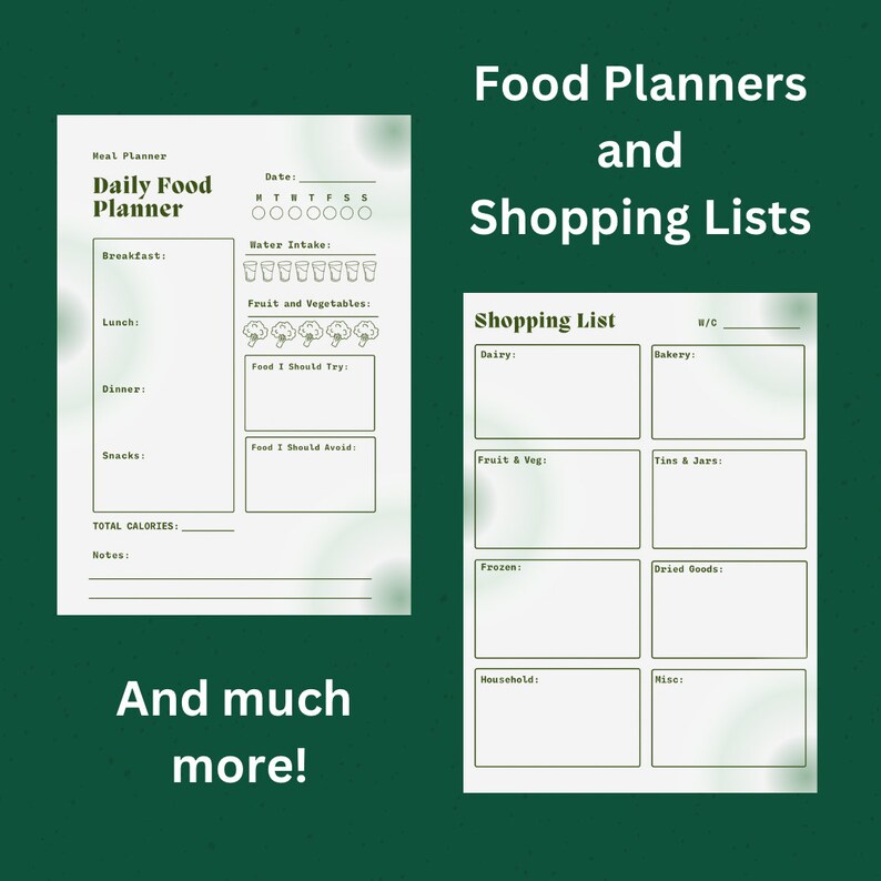 Ultimate Meal Planner, Shopping List and Wellness/self Care Tracker for ...