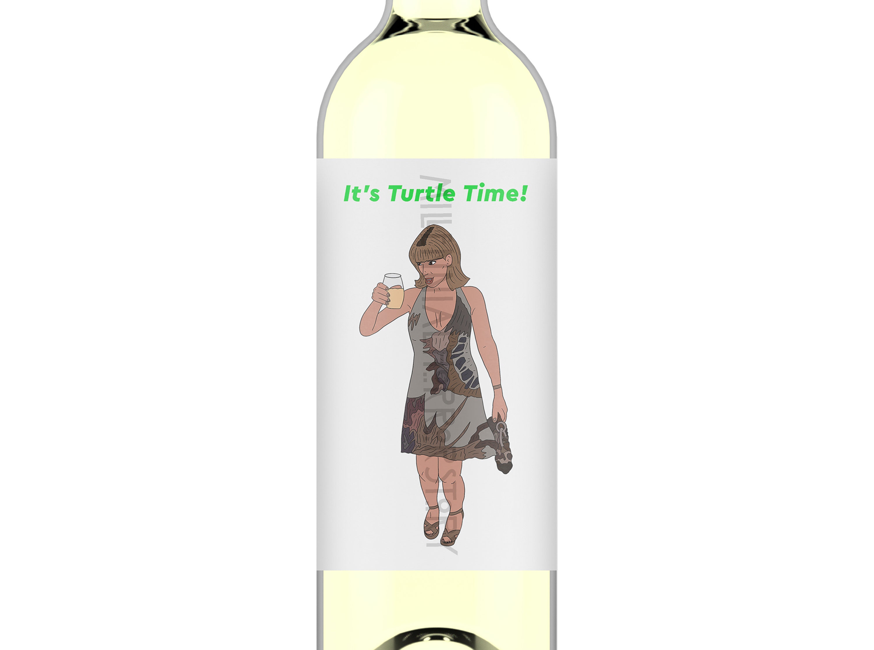 RHONY Turtle Time Wine/champagne Label - Etsy