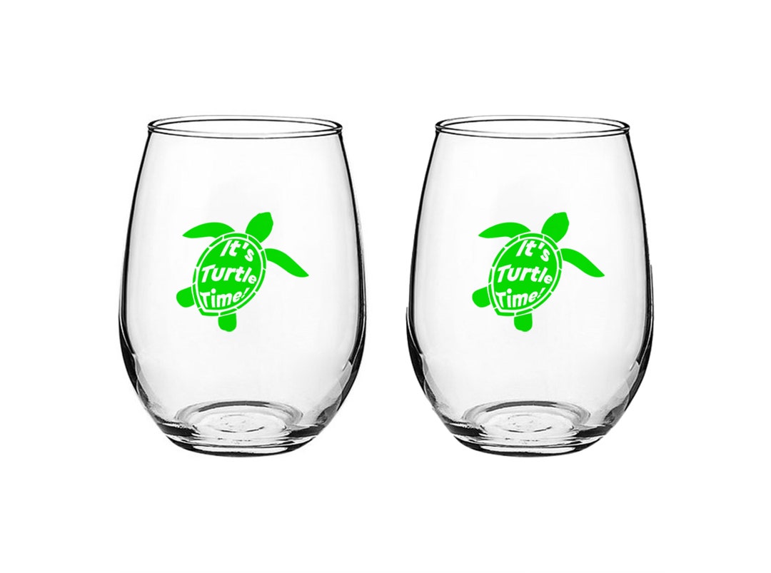 RHONY, Turtle Time - Stemless Wine Glass Set - Etsy