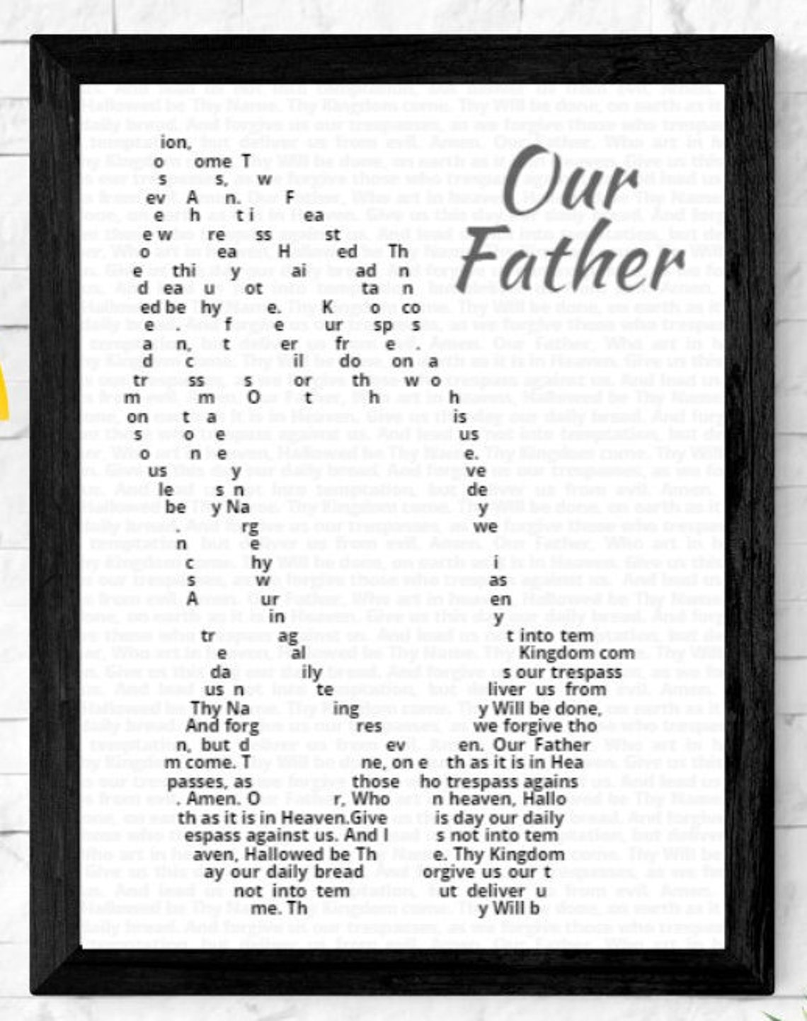 Our Father Text | Praying Hands Art | Digital Download | Prayer ...