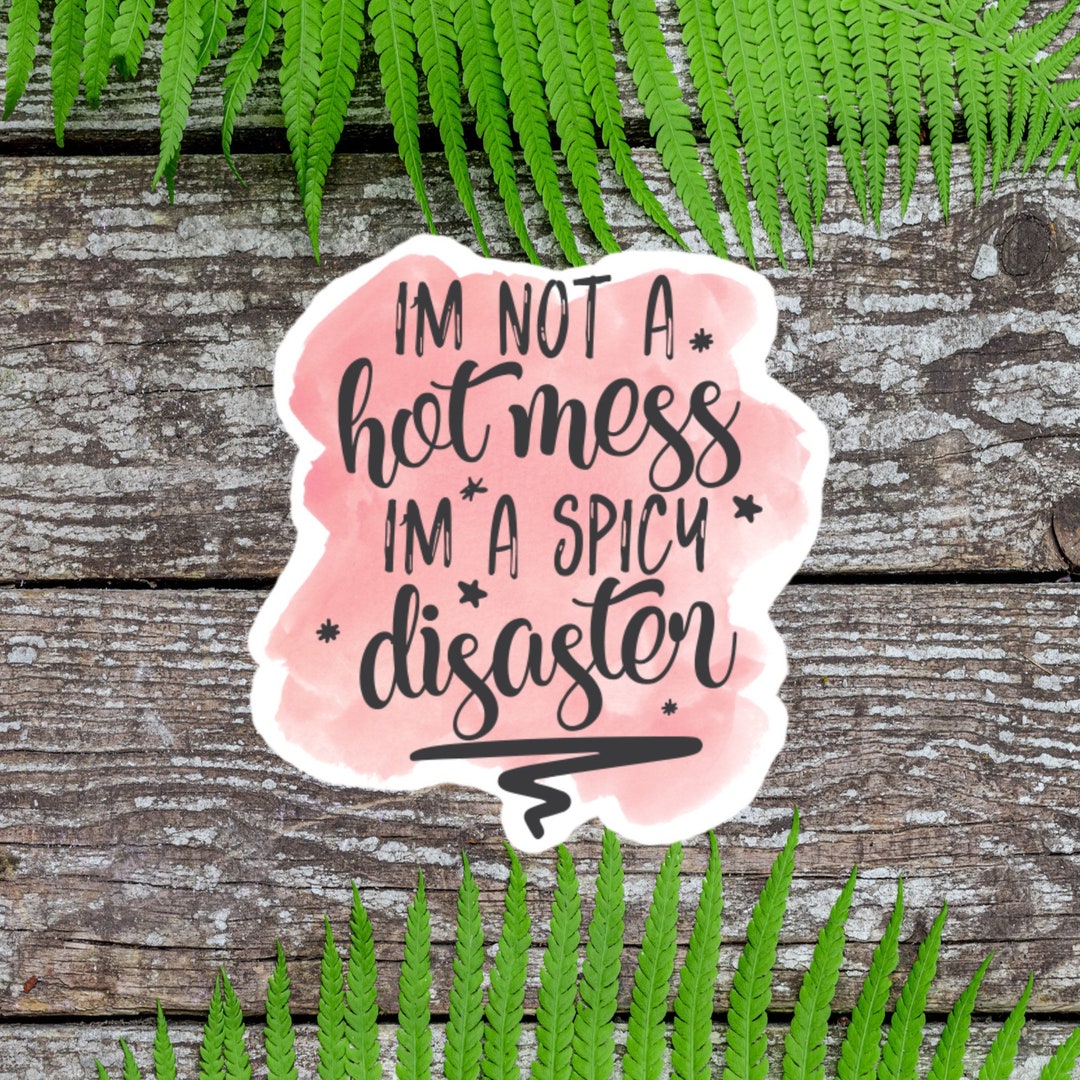 Im Not a Hot Mess Im a Spicy Disaster Sticker Hot Mess Sticker Spicy ...