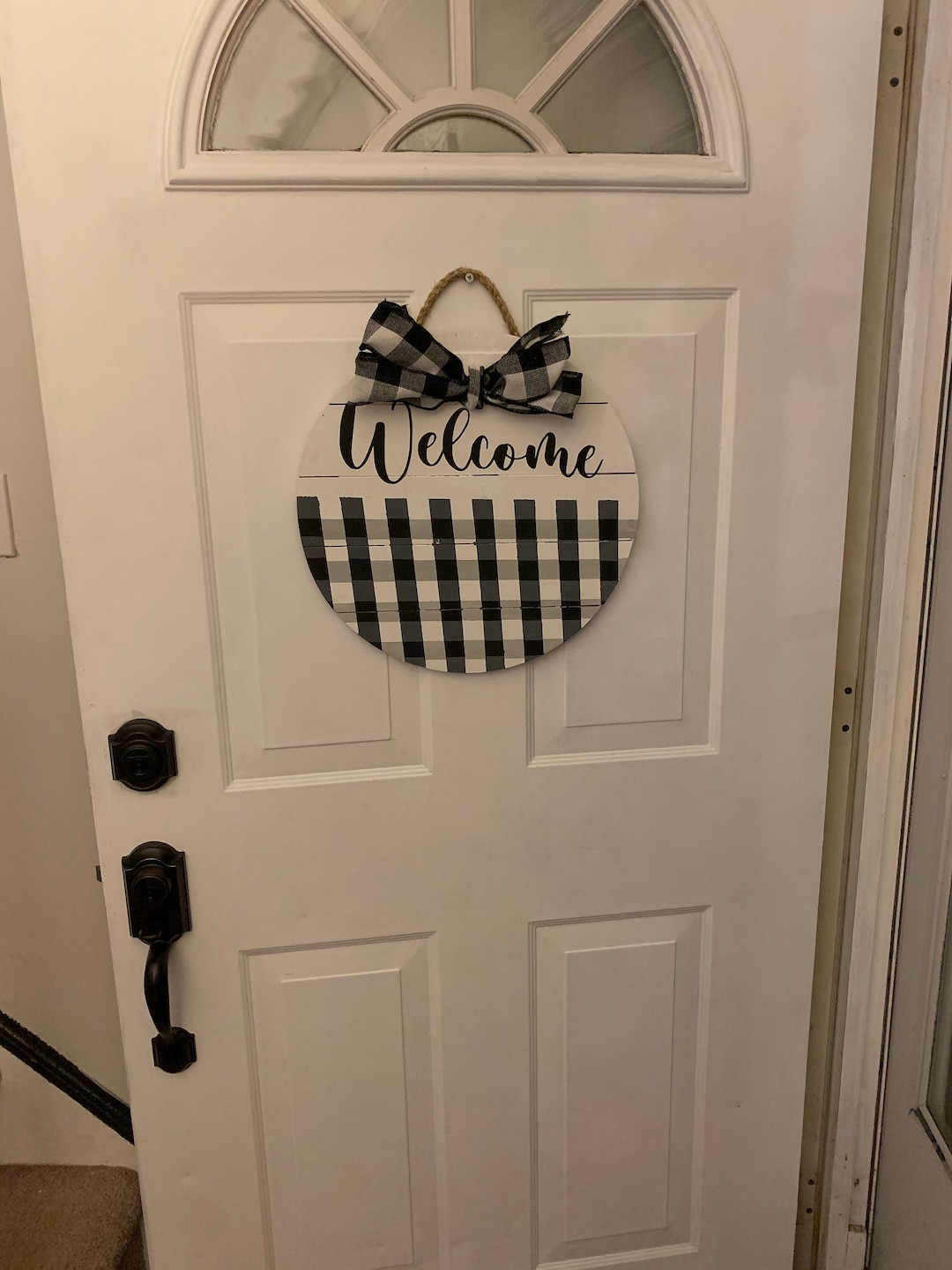 Buffalo Plaid Welcome Sign - Etsy
