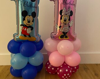 Mickey & Minnie Mouse Number Balloons | Etsy UK
