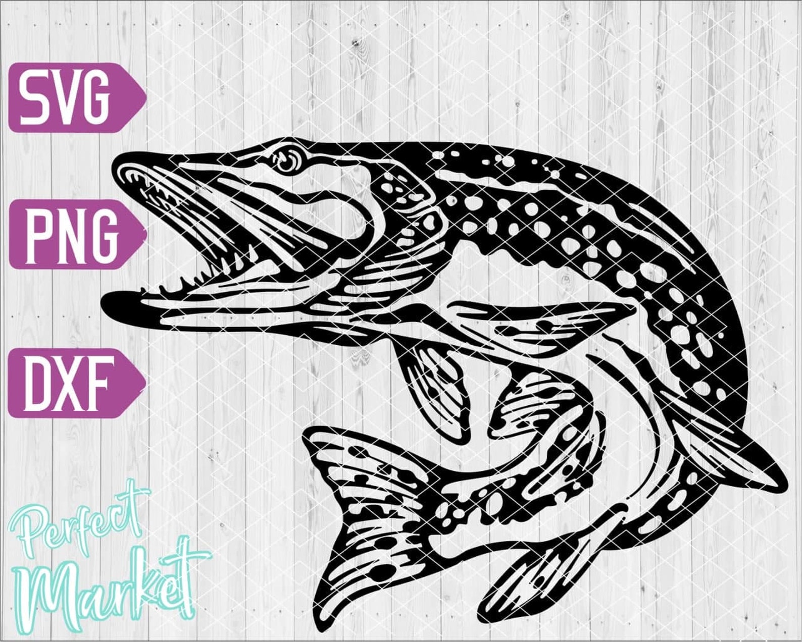 Pike Svg,pike Clipart,pike Dxf,pike Shirt,pike Fish Svg,pike Fish Shirt ...