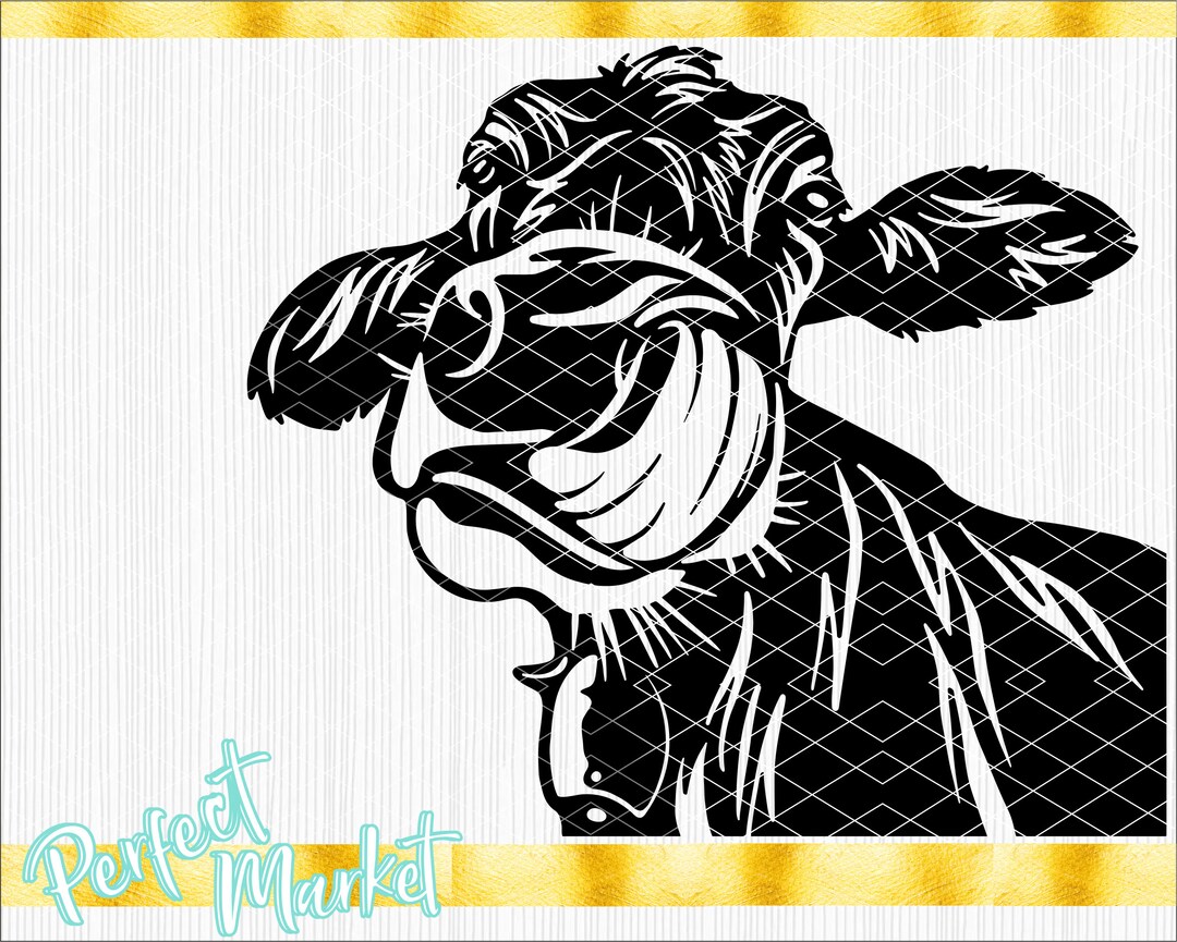 Cow Svg,cow Silhouette,cow Png,cow Face Cut Files,cow Dxf,cow Print,cow ...