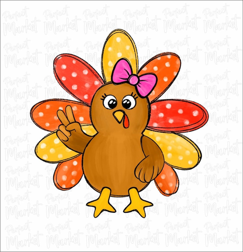 Turkey Png, Girl Turkey Png, Thanksgiving Png, Kids Cut Files, Fall Png ...
