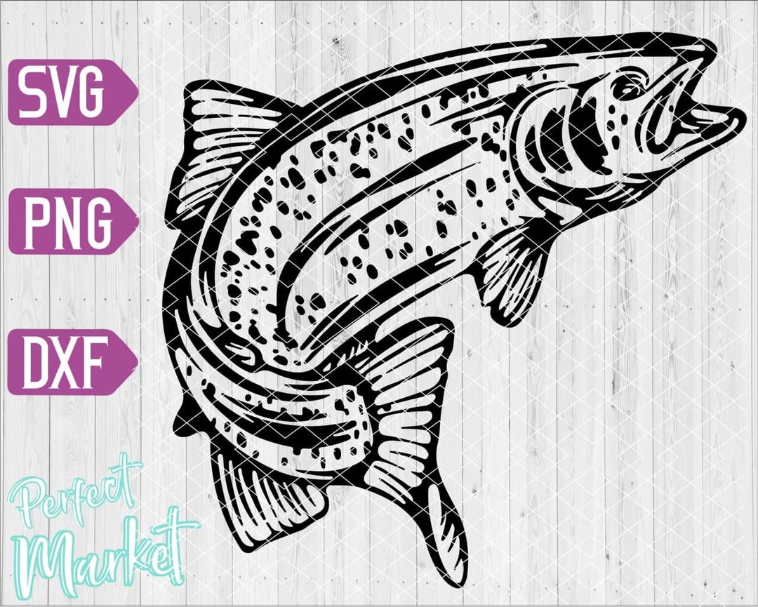 Trout Fish Svg File,fishing Svg,lake Fishing Svg,trout Fishing Svg,fish ...