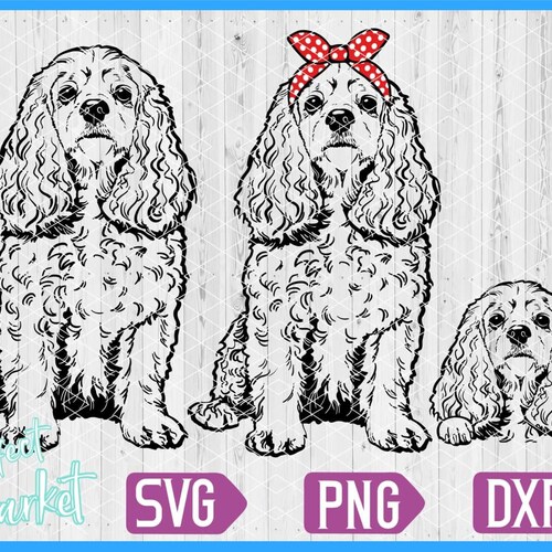 American Cocker Spaniel Dog Svg File for Cricut Pet Face - Etsy