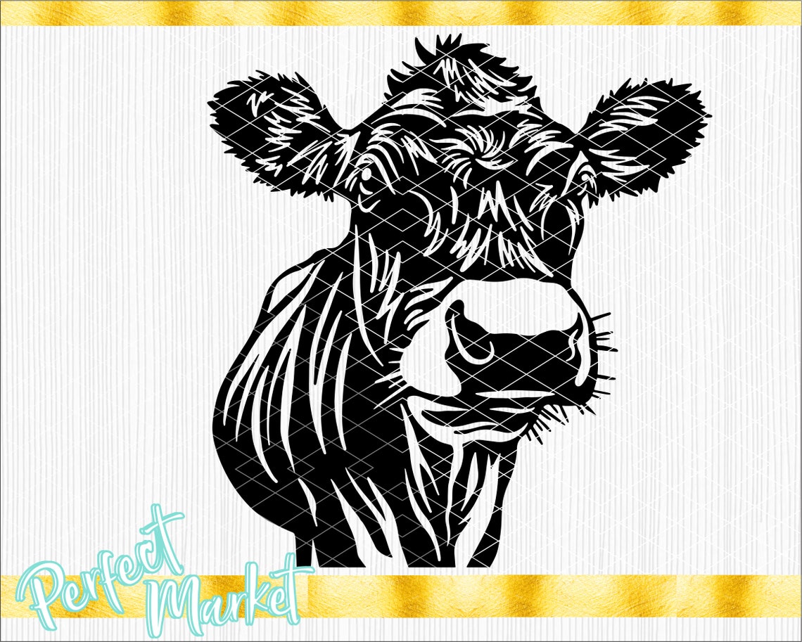 Koe svg koe silhouet koe png koe gezicht gesneden - Etsy België