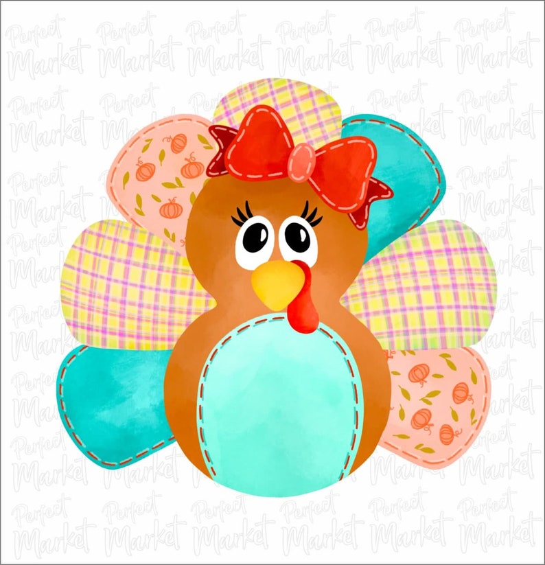 Turkey Png, Girl Turkey Png, Thanksgiving Png, Kids Cut Files, Fall Png ...