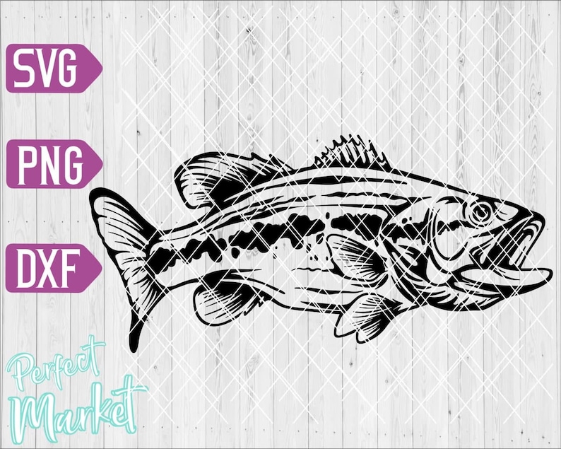 Bass Fishing Svg File bass Fish Angling Svg bass Fish - Etsy