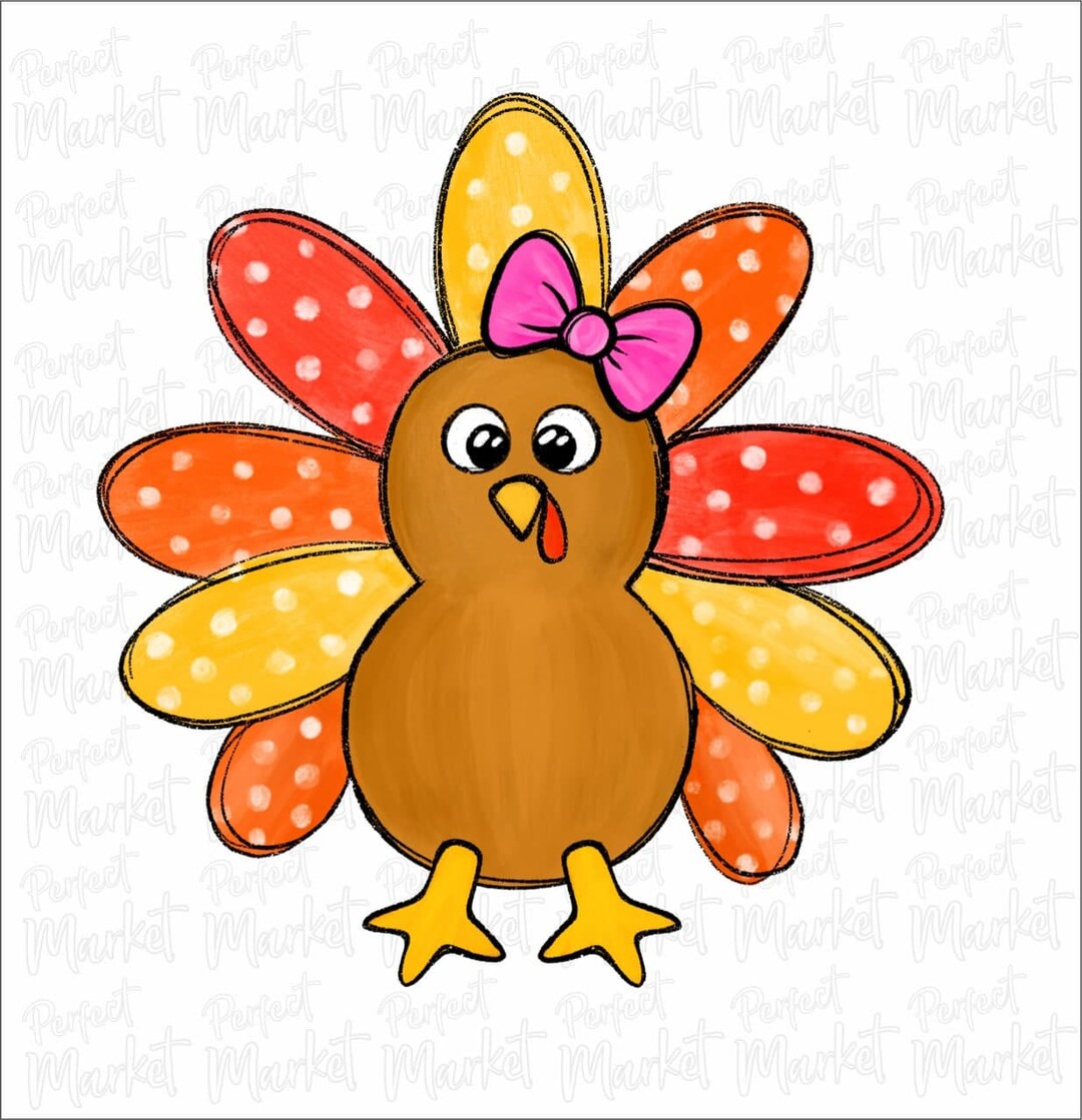 Turkey Png, Girl Turkey Png, Thanksgiving Png, Kids Cut Files, Fall Png ...