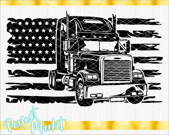 Big Truck Usa Svg File Semi Truck Svgtruck Svgsemi Truck | Etsy