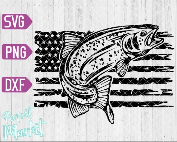 US Trout Fishing Svg Filetrout Fish Svgfishing Svg Fishing - Etsy