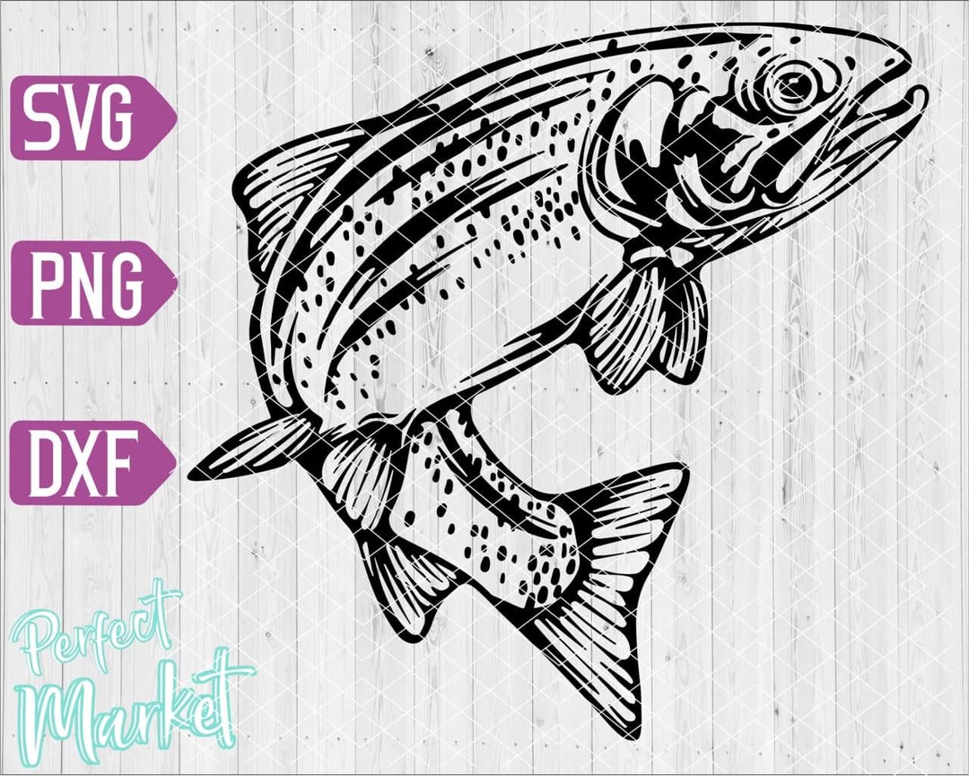 Trout Fish Svg File,fishing Svg,lake Fishing Svg,trout Fishing Svg,fish ...