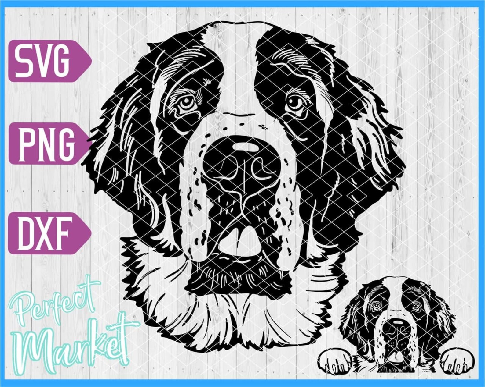 San Bernardo Perro Svg Cara de San Bernardo svg Imágenes - Etsy España