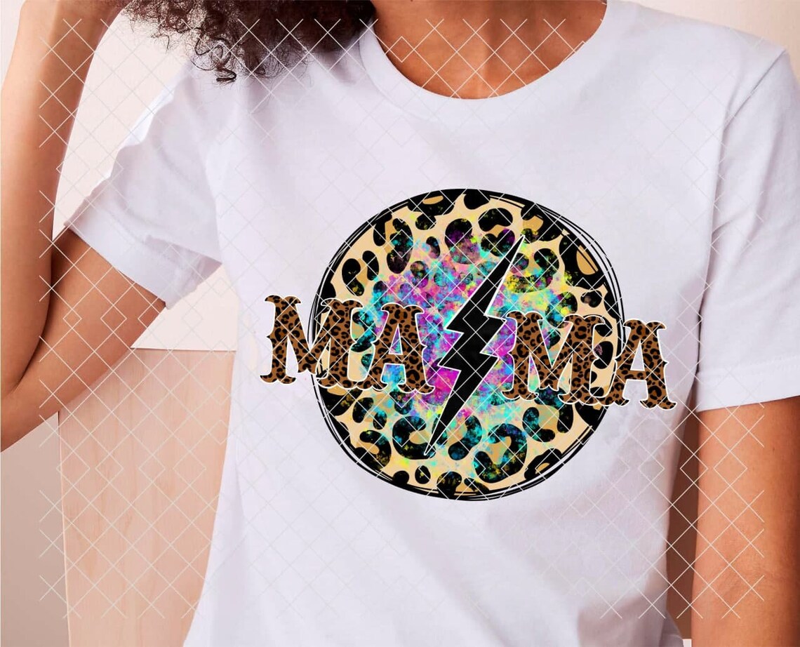 Mama Lightning Bolt Leopard Cheetah Print Sublimation Designs - Etsy