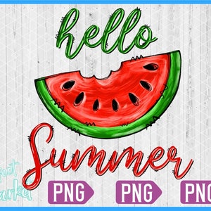 Hello Summer Watermelon Png,summer Watermelon Png,summer Sublimation ...