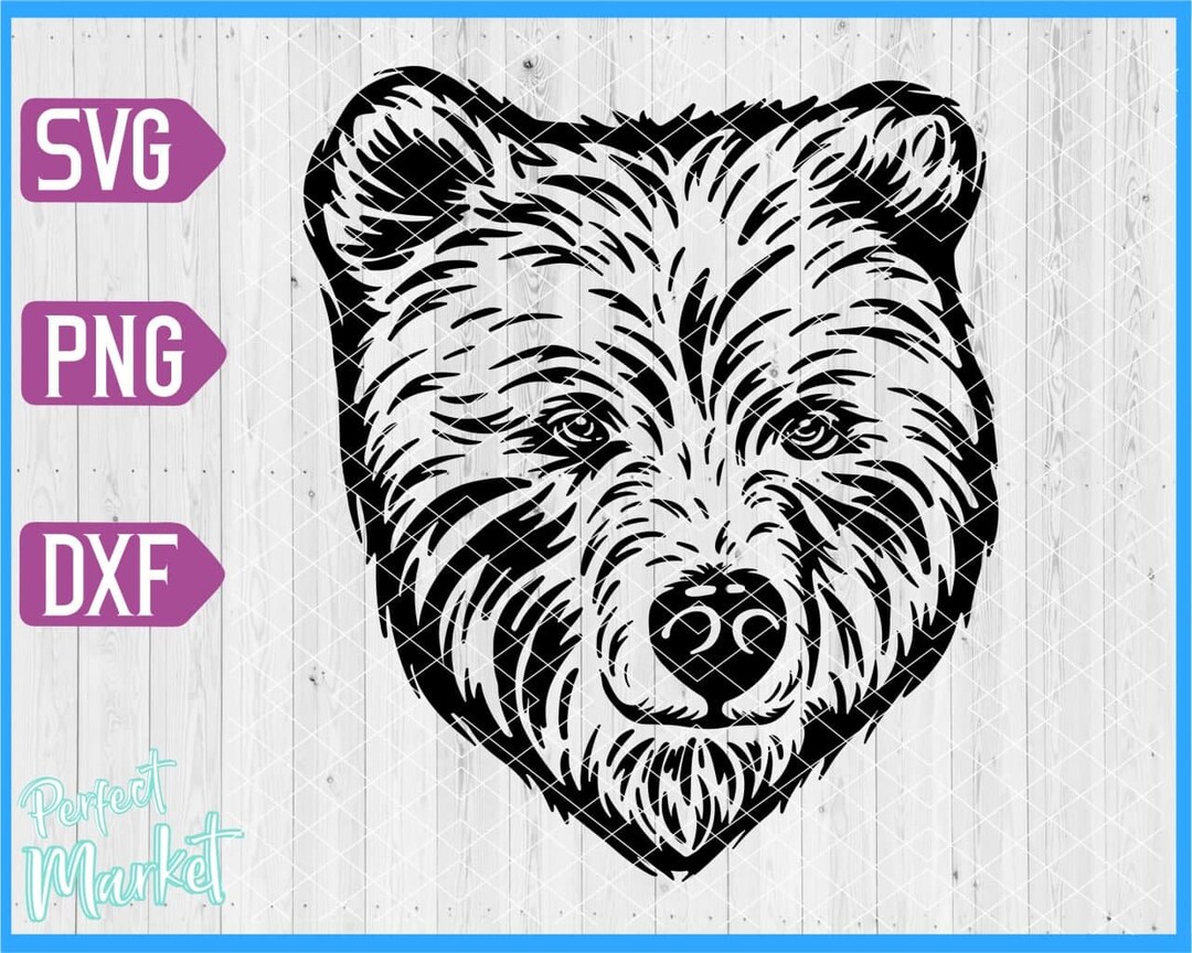 Svg oso negro, oso svg, oso dxf, archivos de oso para cricut, svg cara ...